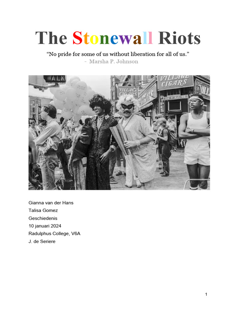 The Stonewall Riots | PDF