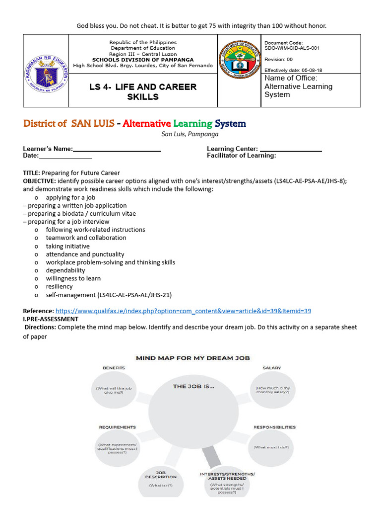 LS4-Life-and-Career-Skills-MODULE 1 | Download Free PDF | Employment ...