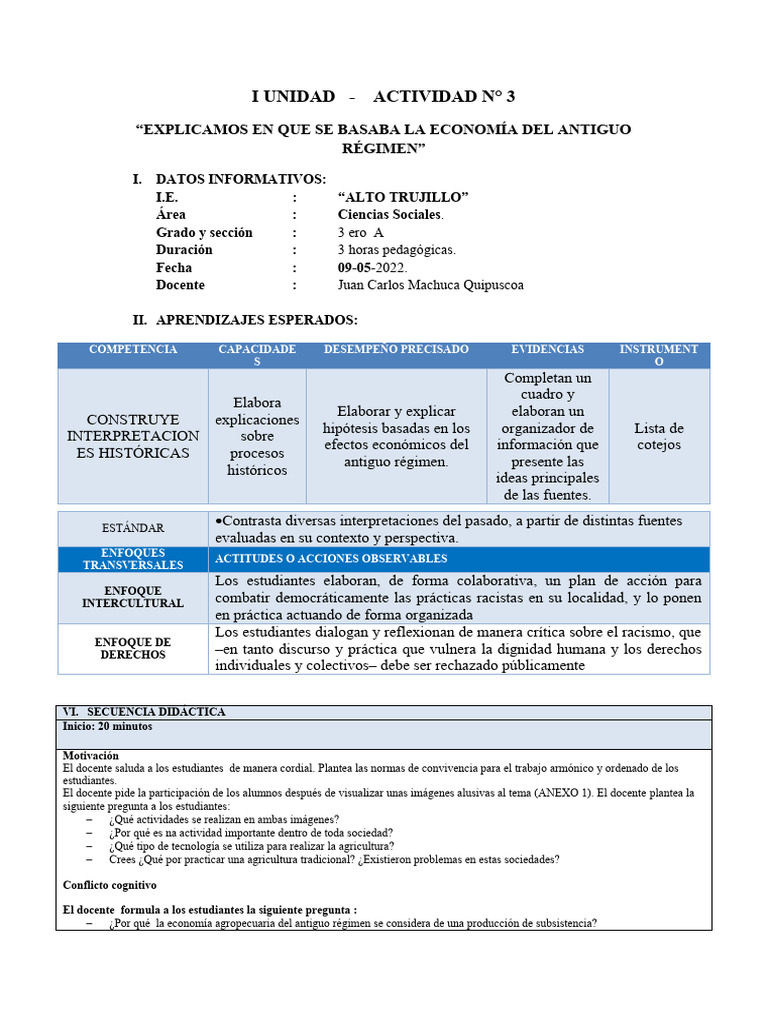 Explicamos en Que Se Basaba La Economía Del Antiguo Régimen - 3° Sec ...