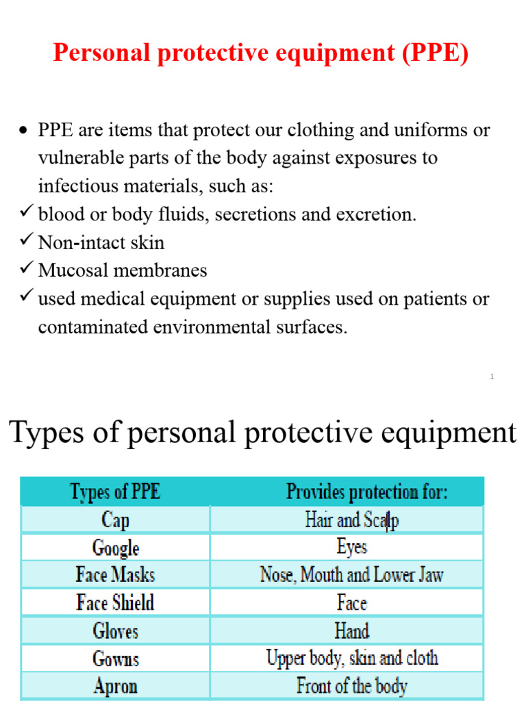 Personal Protective Equipment (PPE) | Download Free PDF | Personal ...