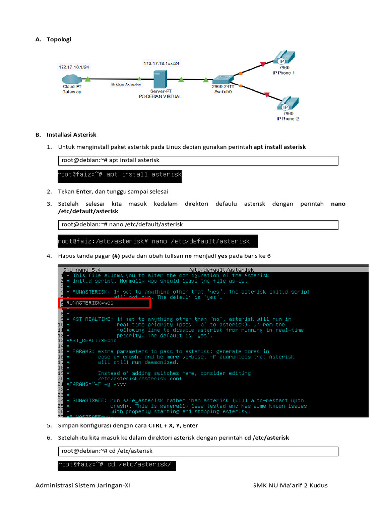 Konfigurasi Asterisk (VoIP) | PDF
