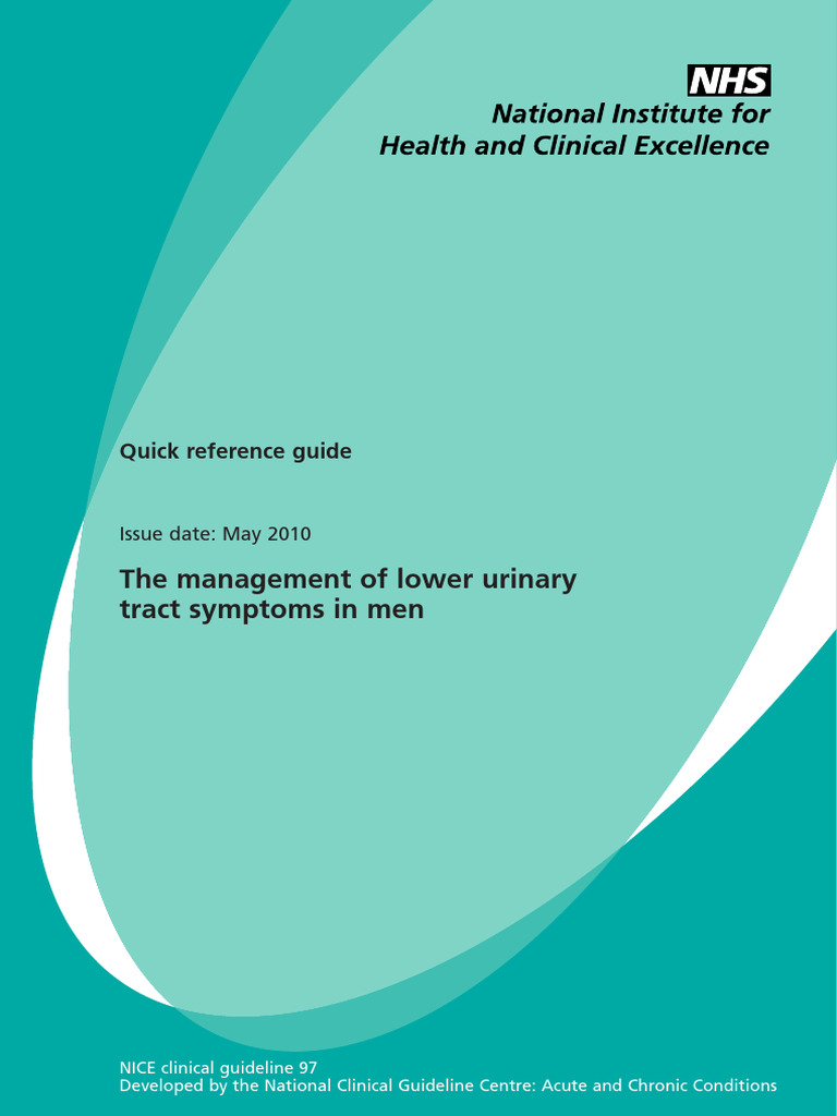 Management of Lower Urinary Tract Symptoms in Men (NICE 2010) | PDF ...