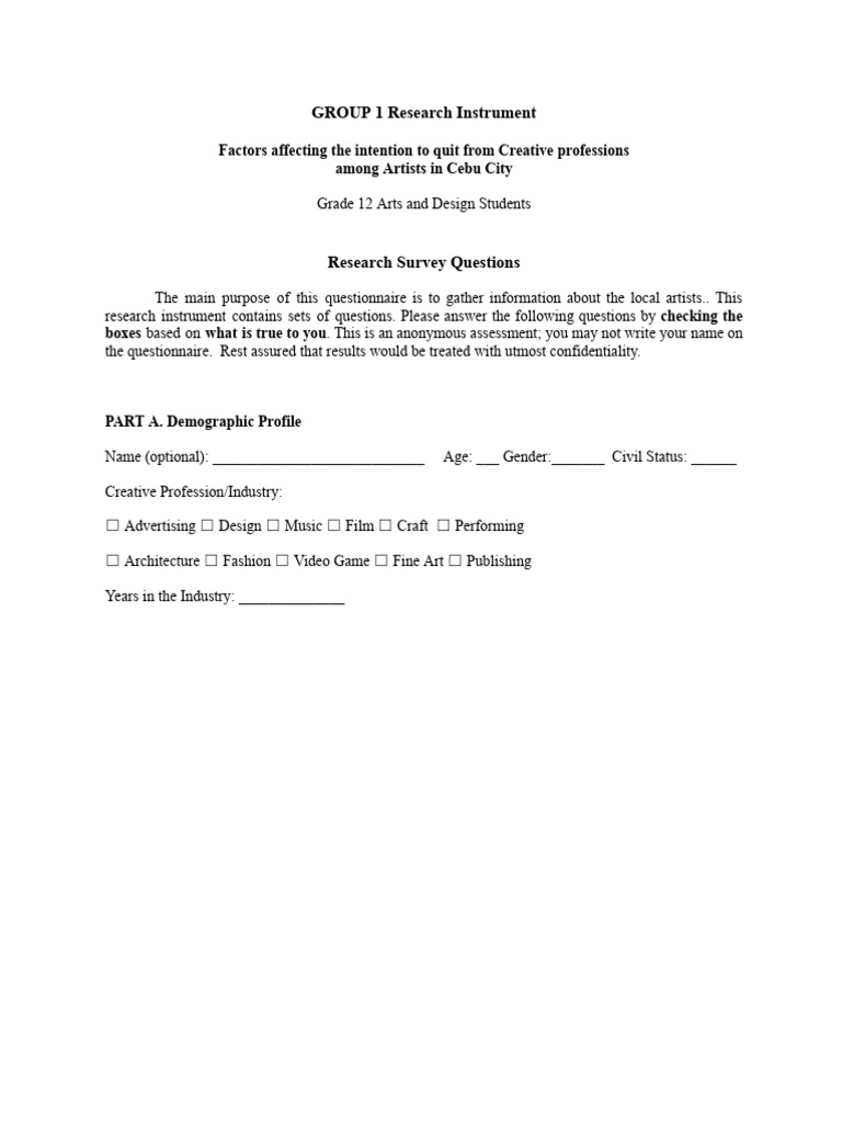 Research Instrument | PDF | Job Satisfaction | Cognitive Science