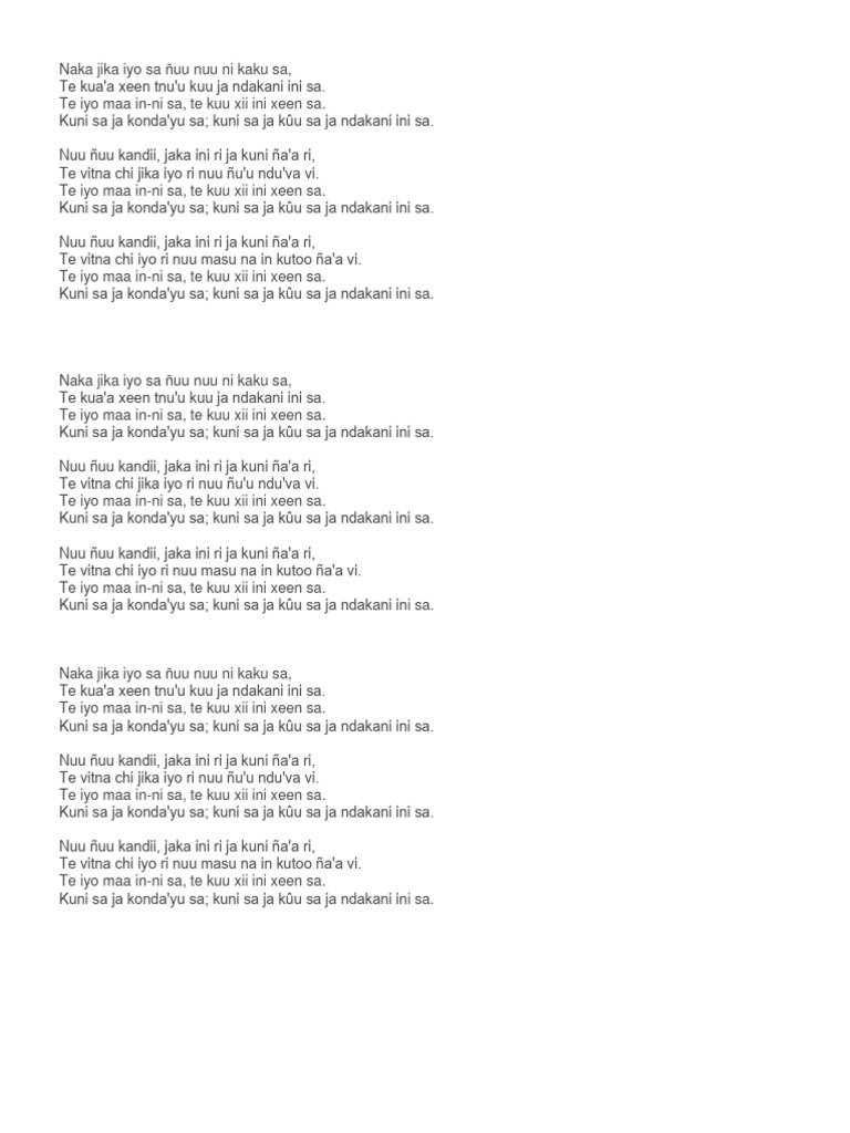 Cancion Mixteca en Mixteco | PDF