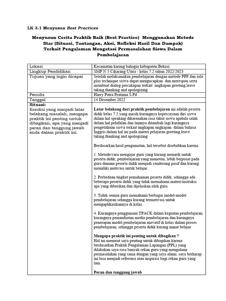 LK 3.1 Menyusun Best Practices | PDF