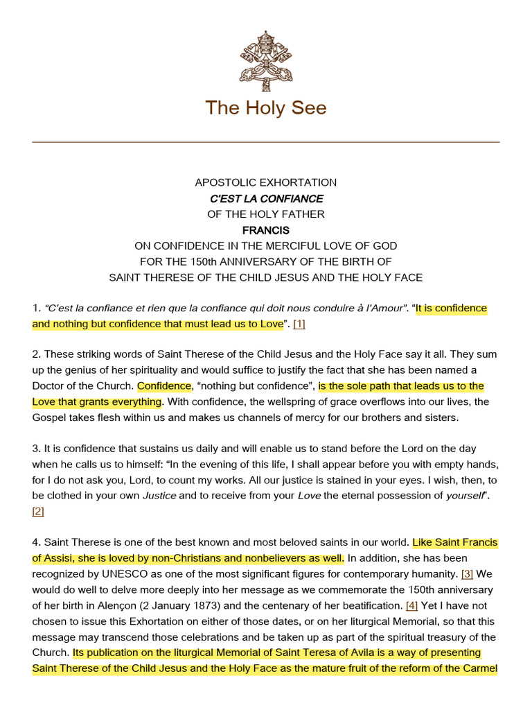 Santateresa Delbambinogesu | PDF | Grace In Christianity | Jesus