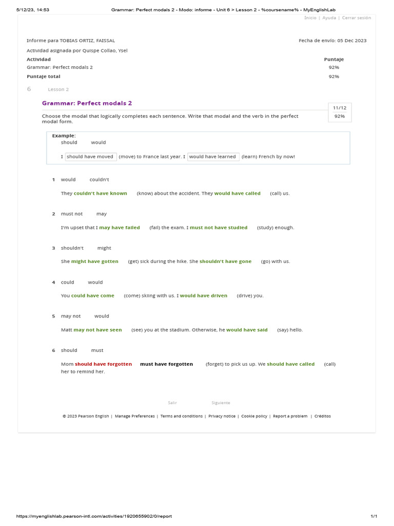 Perfect Modals Grammar Exercises | PDF | Semiotics | Interpretation ...