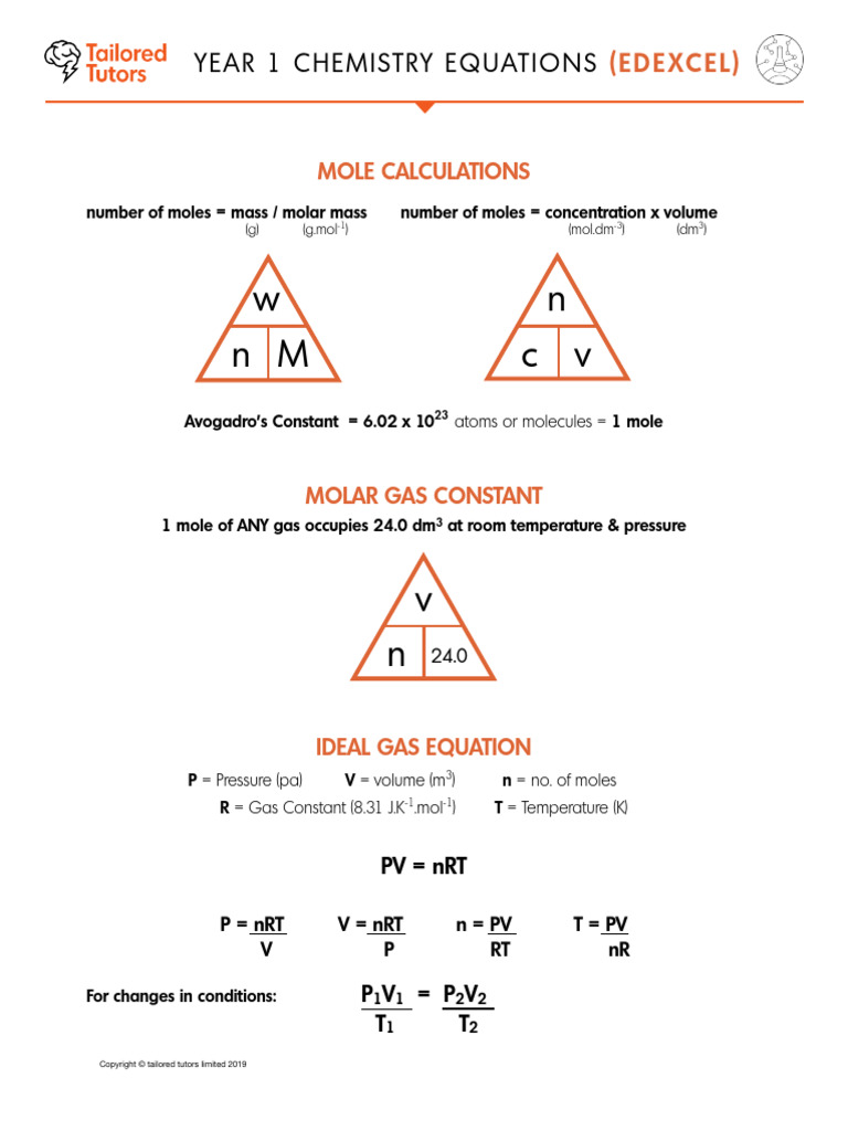 CHEM-Year 2 Chemistry Cheat Sheet For EDEXCEL | PDF | Hydroxide | Acid