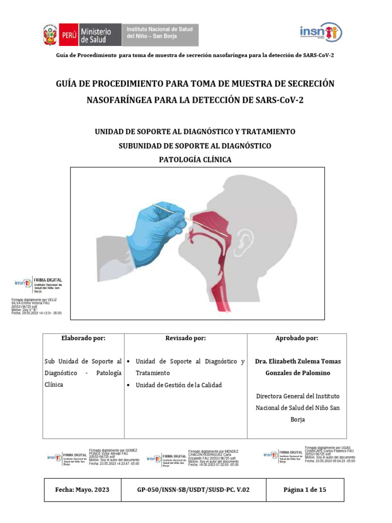Toma de Muestra Nasofaríngea para SARS-CoV-2 | PDF | Reacción en cadena ...