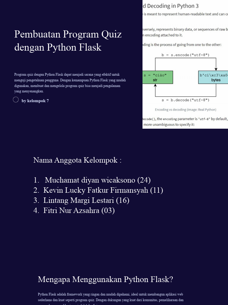 Pembuatan Program Quiz Dengan Python Flask | PDF