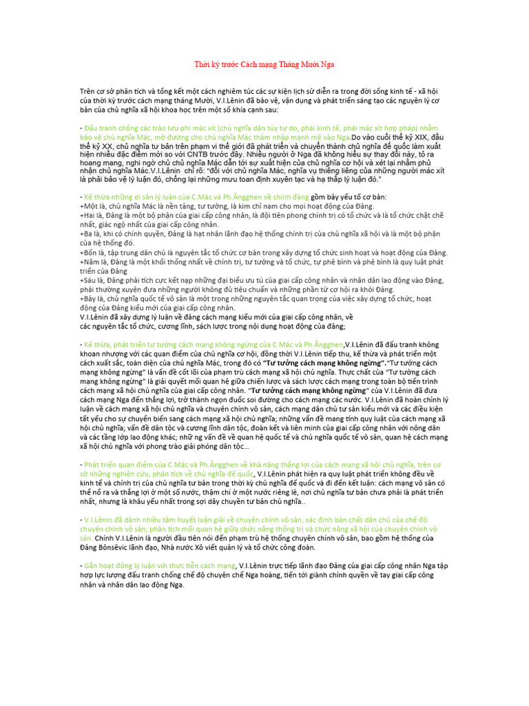 Giai Đo N Trư C Cách M NG Tháng 10 Nga | PDF