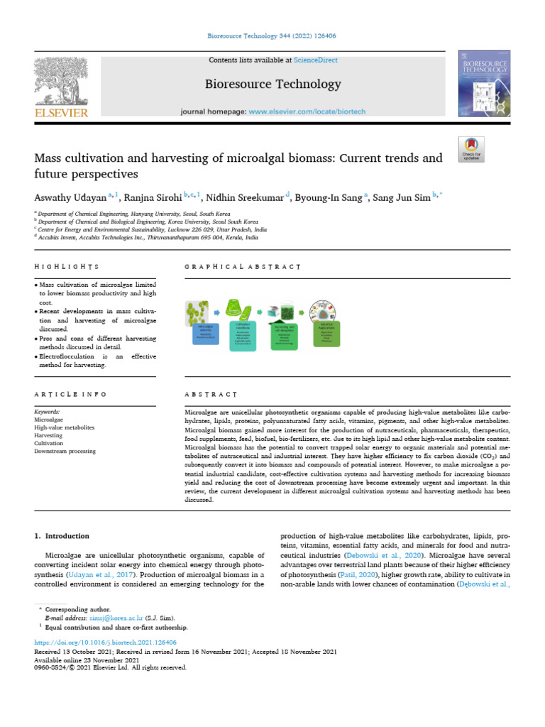 Mass Cultivation And Harvesting Of Microalgal Biomass Current Trends And Future Perspectives