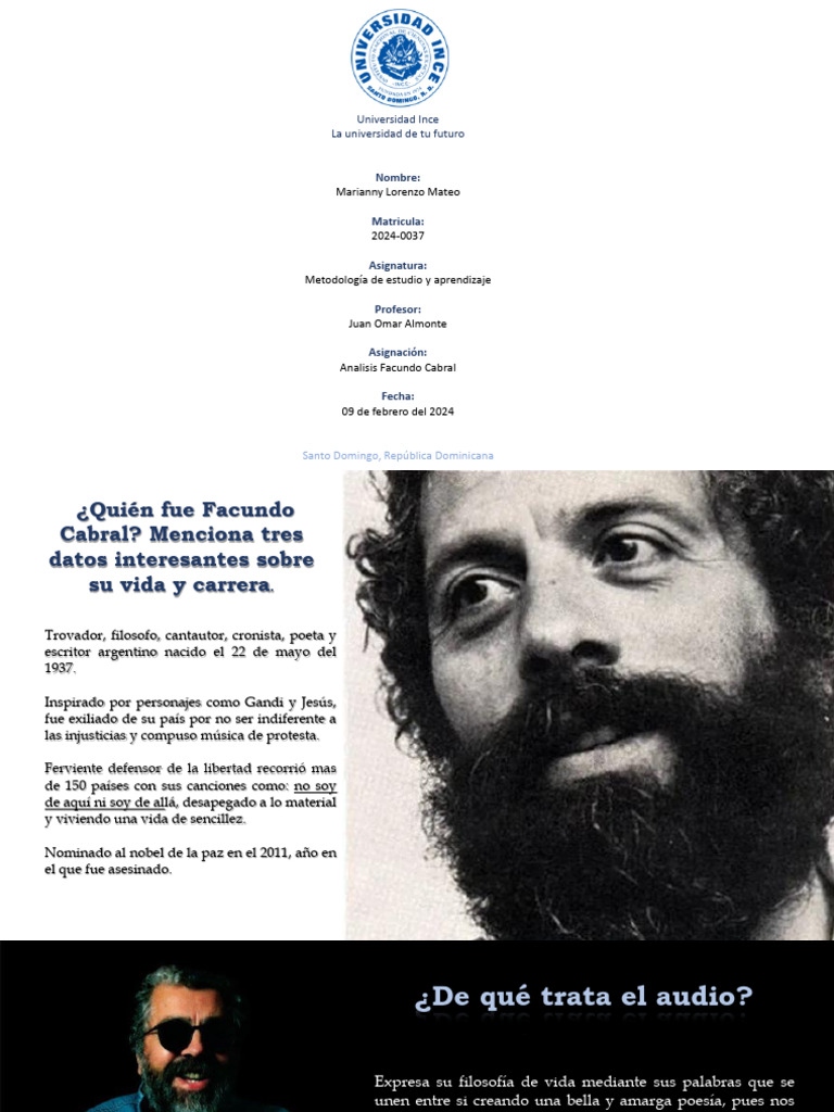 Asignacion Facundo Cabral Marianny Lorenzo | PDF