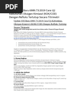 SNI 6989.15:2019 Cara Uji Kebutuhan Oksigen Kimiawi (Chemical Oxygen demand/COD) Dengan Refluks ...
