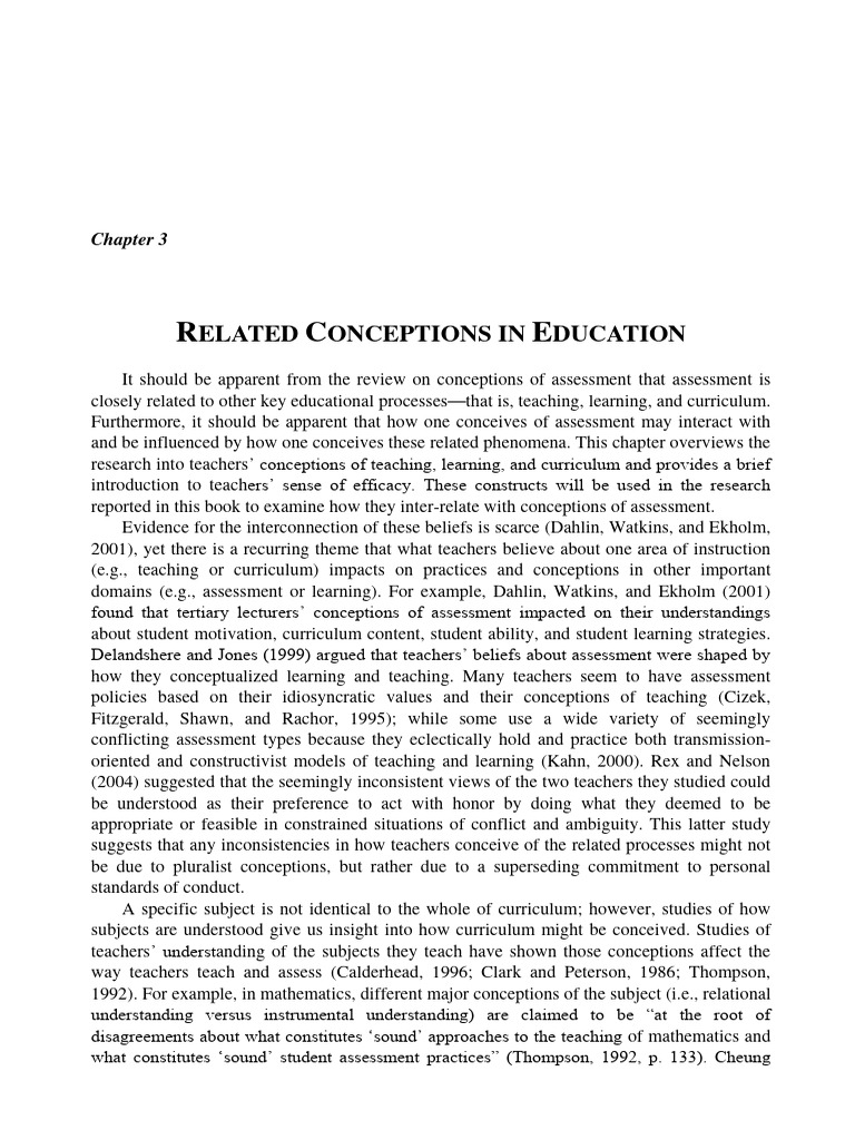 Week 3 Chapter 3 Conceptions of Assessment Understanding What Assessment | Download Free PDF ...