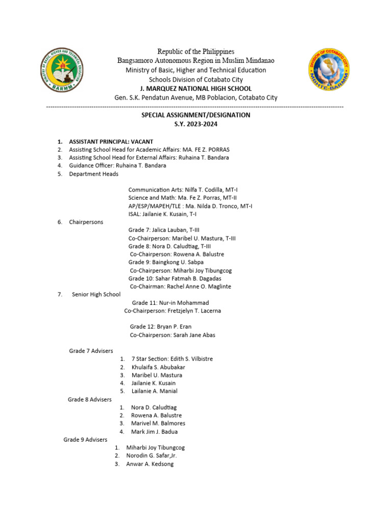 Designation 2023 2024 | PDF