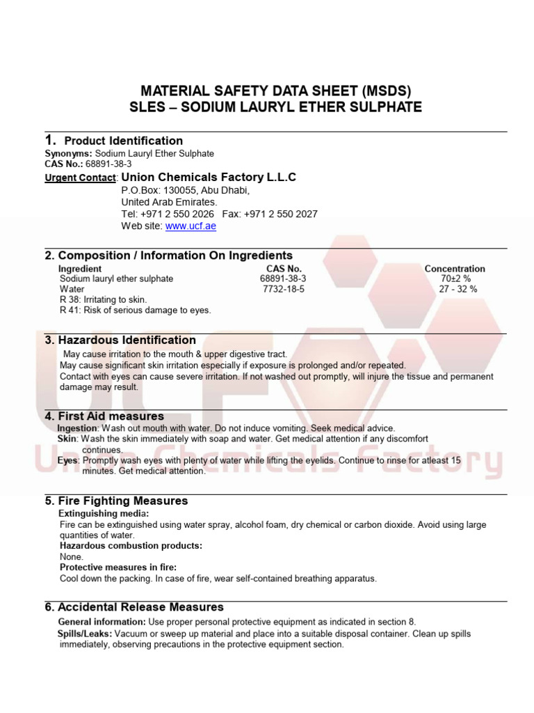 Sles Msds | PDF