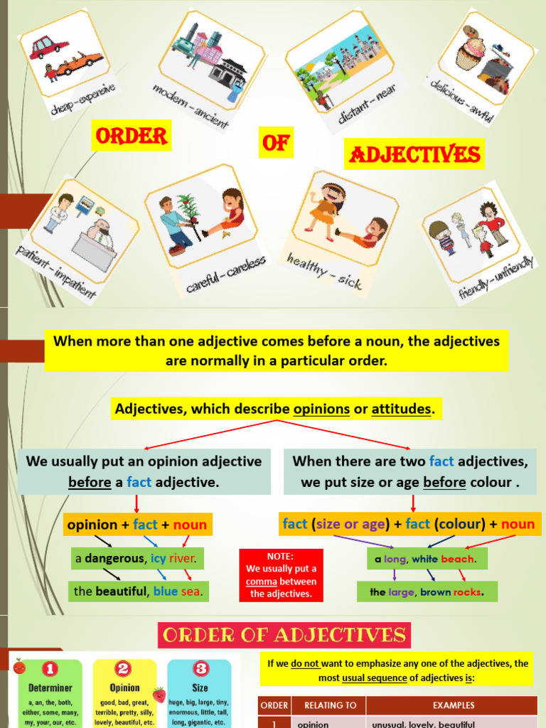 2) Adjective Order & Have-Get ..... | PDF