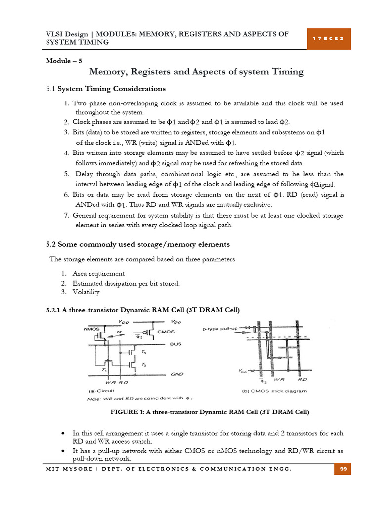 Notes Vlsi24 Pdf Dynamic Random Access Memory Logic Gate