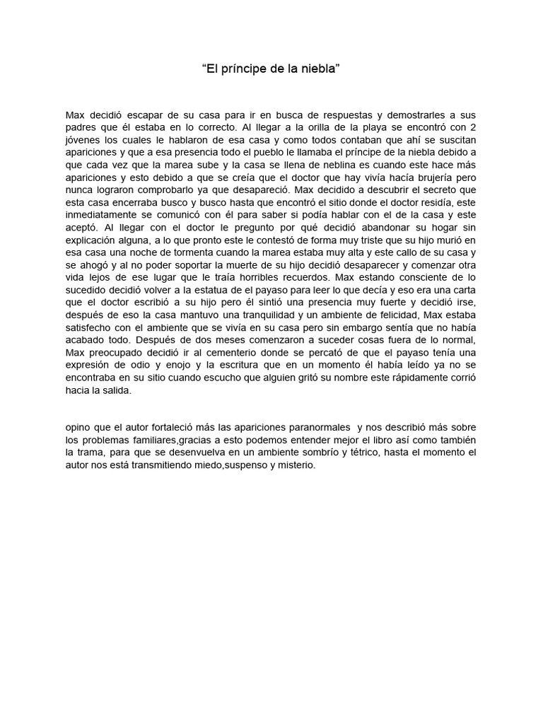 El Príncipe de La Niebla | PDF | Novela negra, policíaca y suspenso