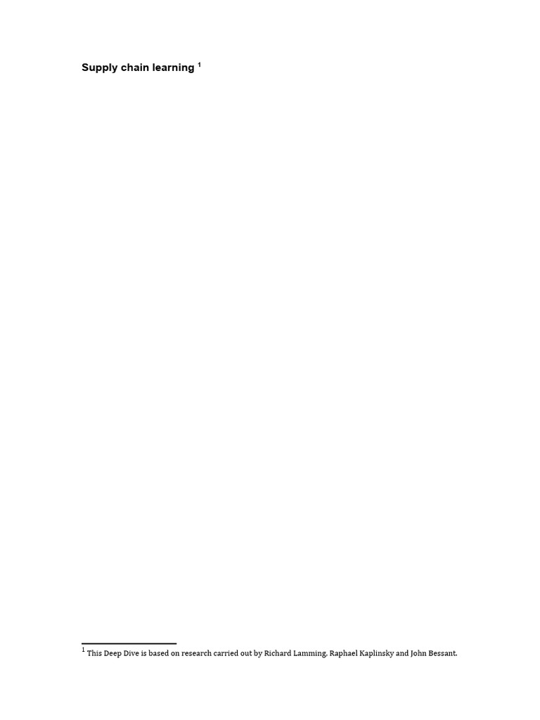 Supply Chain Learning Pdf Supply Chain Learning