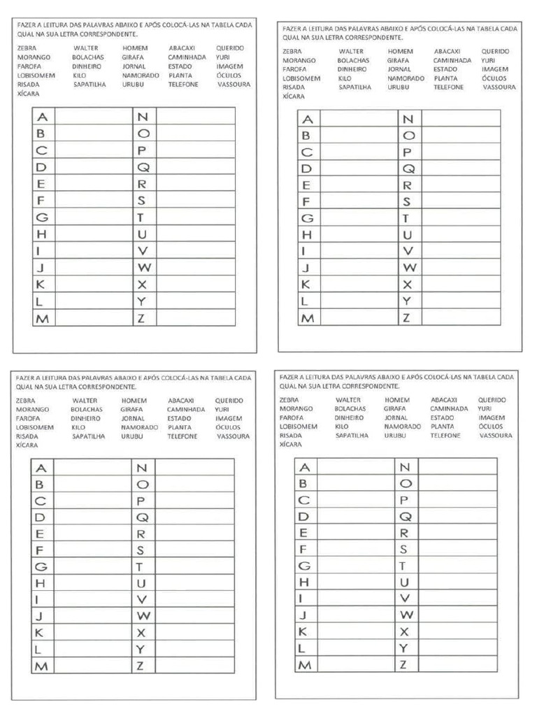 Ativ. Alfabeto | PDF