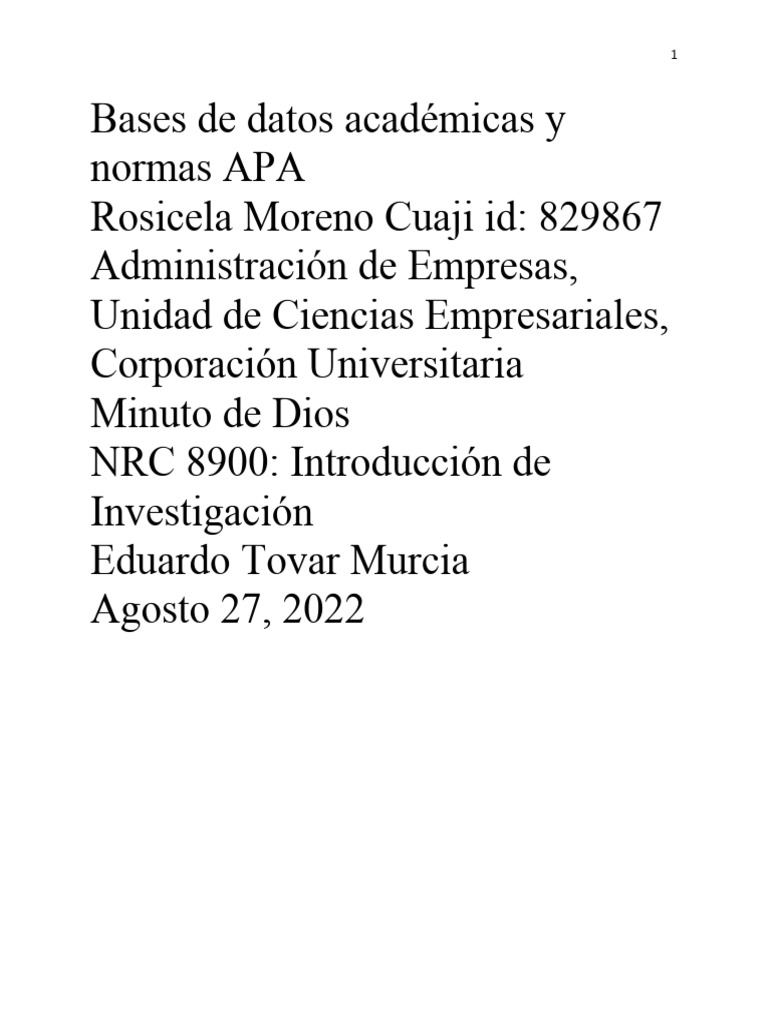 Bases de Datos Académicas y Normas APA | PDF | Pequeñas y medianas ...