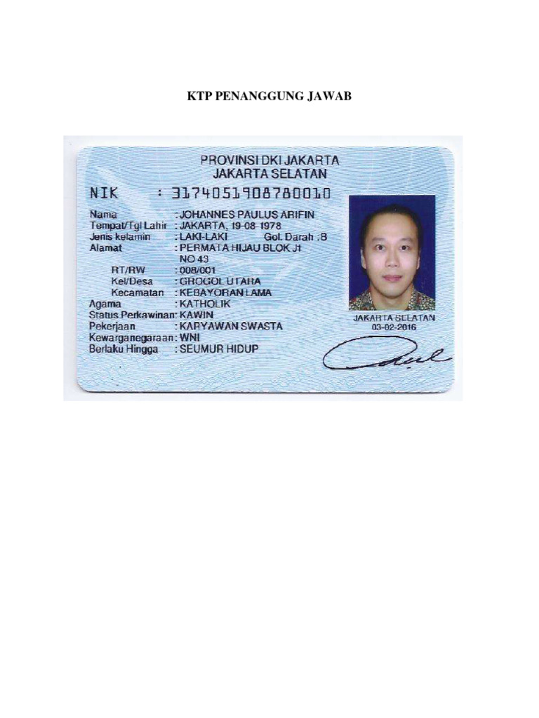 6 KTP Penanggung Jawab | PDF