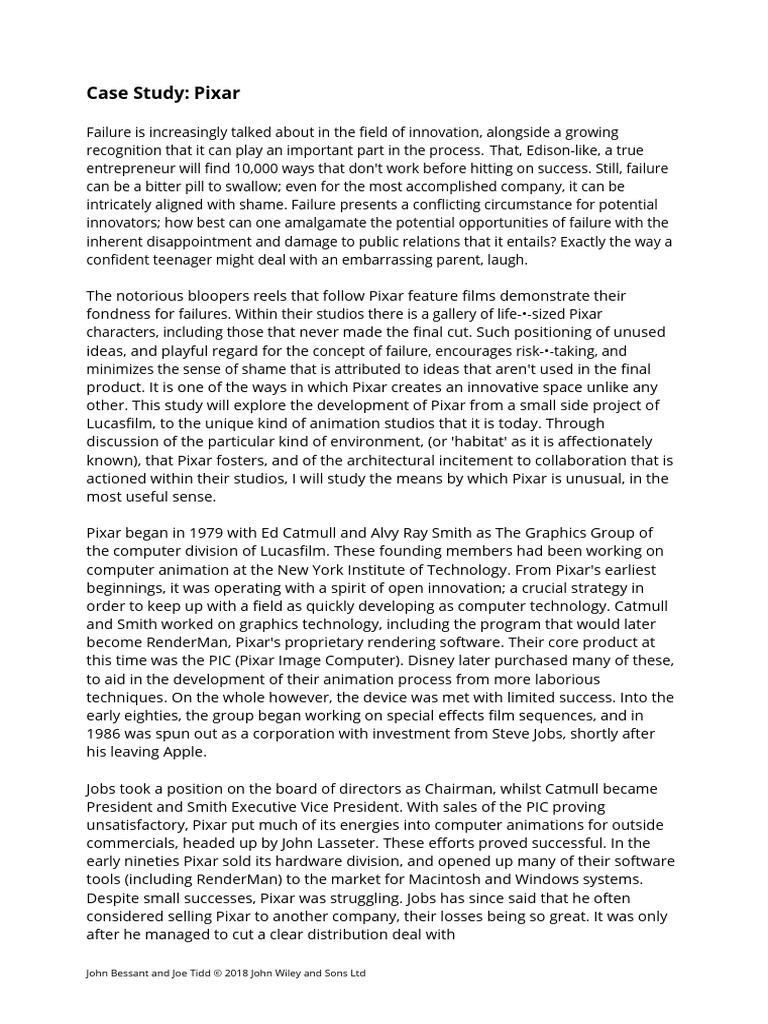 Case Study - Pixar | Download Free PDF | Pixar