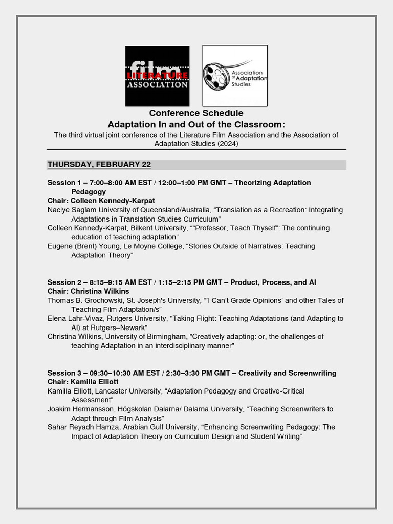 Conference Schedule AAS - LFA 2024 | PDF