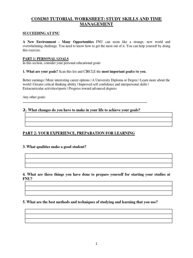 COM303 Week 1 Tutorial Worksheet | PDF | Behavioural Sciences | Psychological Concepts