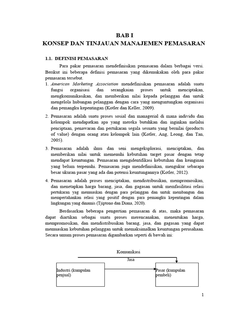 Bab 1 Konsep Pemasaran | PDF