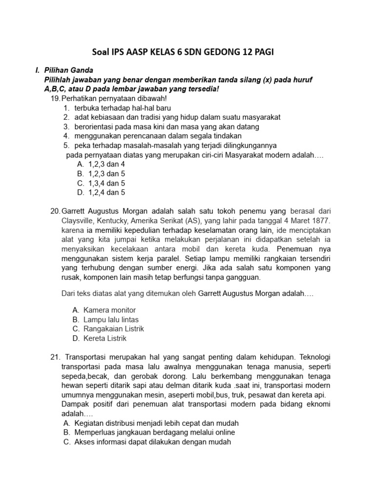Soal Aasp Ips | PDF