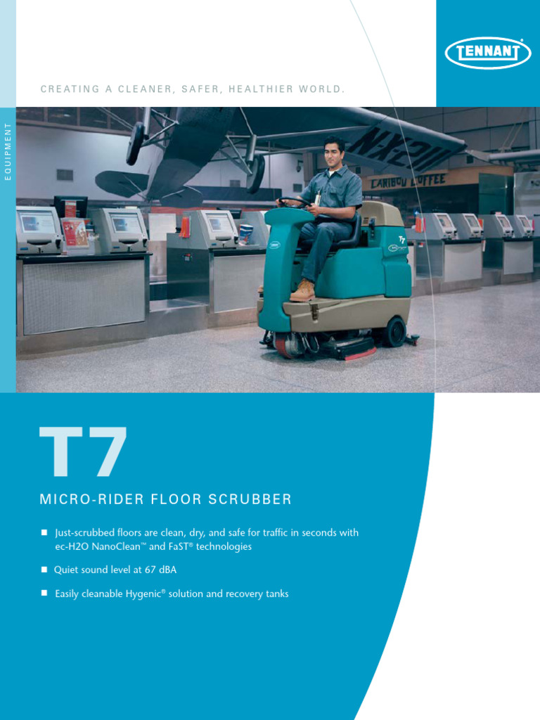 (2022) Tennant T7 Automatic Scrubber Datasheet | PDF | Manufactured Goods