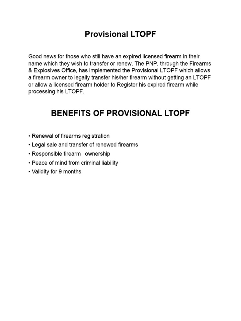 Provisional LTOPF | PDF