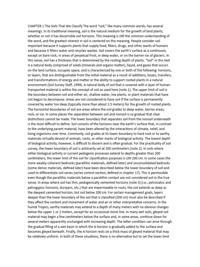 CHAPTER 1 The Soils That We Classify The Word | PDF | Soil | Horticulture CHAPTER 1 The Soils That We Classify The Word | PDF | Soil | Horticulture