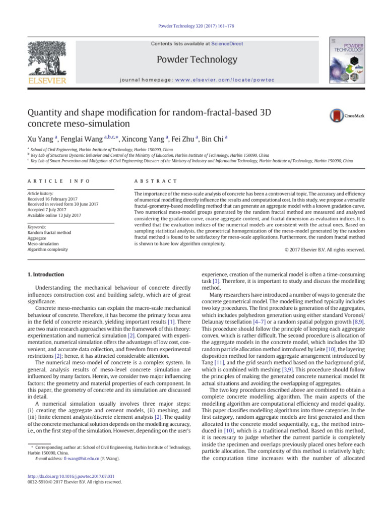 Quantity And Shape Modification For Random Fractal Based 3d Concrete Meso Simulation Pdf