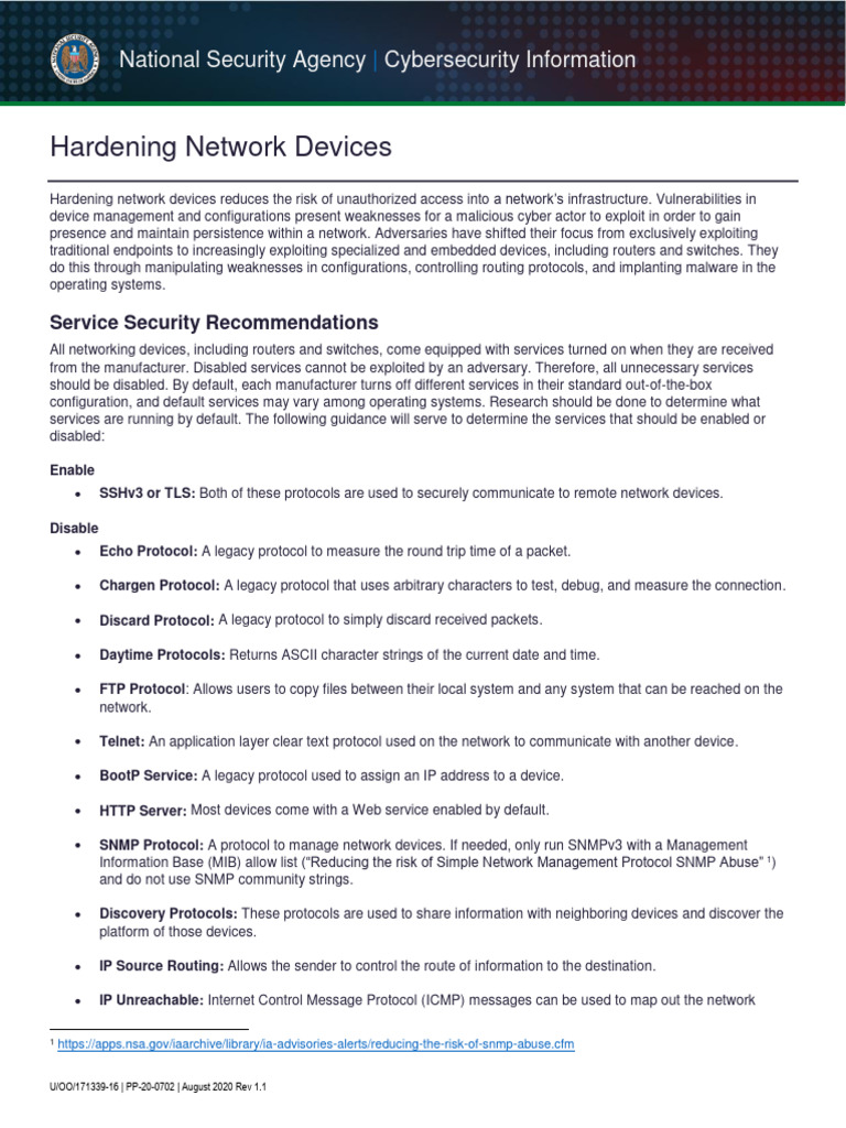 Hardening Network Devices | PDF