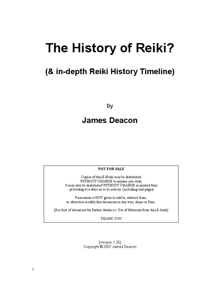 Reiki History Timeline | PDF | Mikao Usui | Reiki