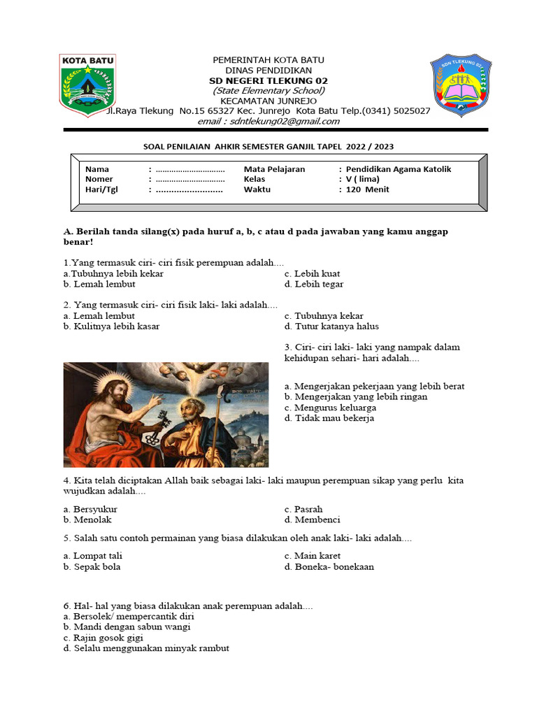 Soal Ujian Agama Katolik Kelas 5 | PDF