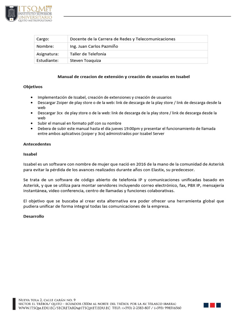 Manual de Extensiones en Issabel | PDF