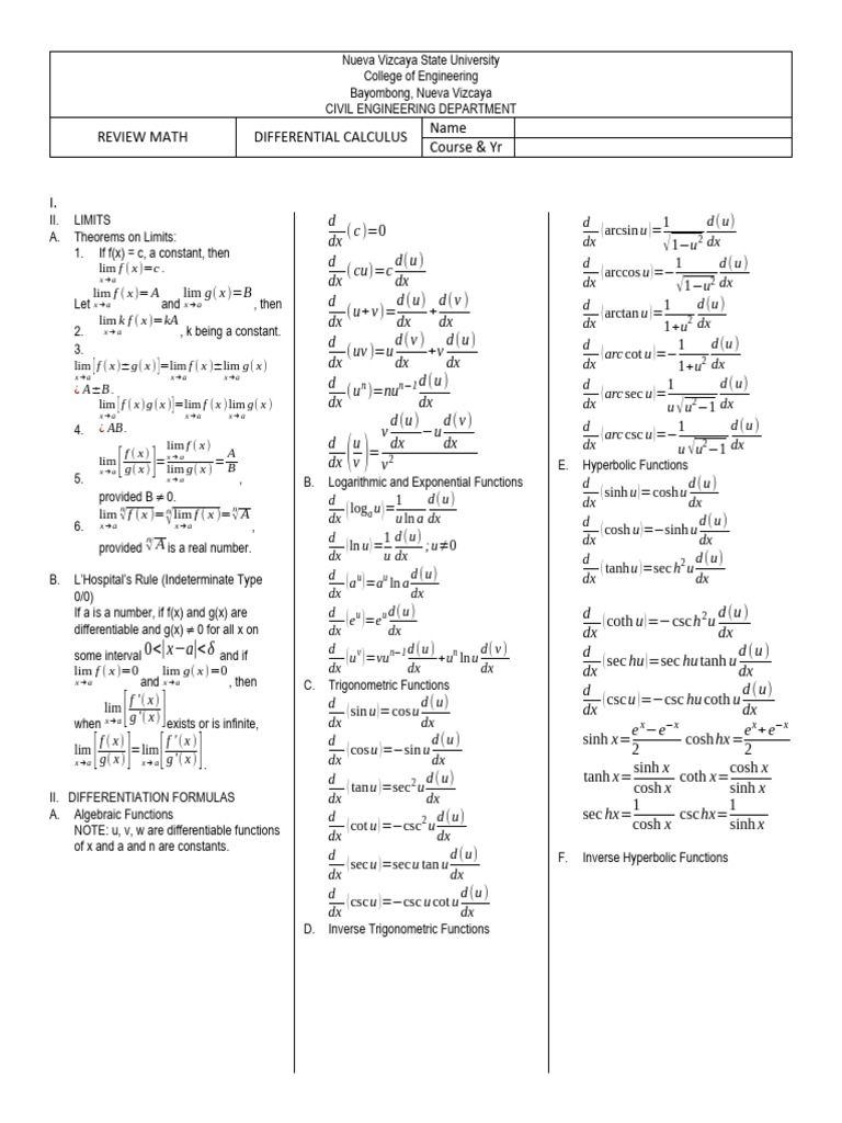 Differential Calculus | PDF | Mathematical Concepts | Combinatorics