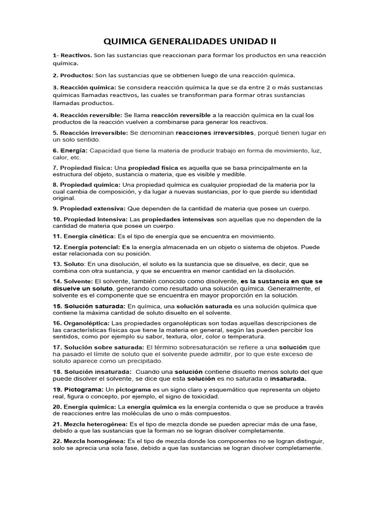 Generalidad de La Materia. | PDF