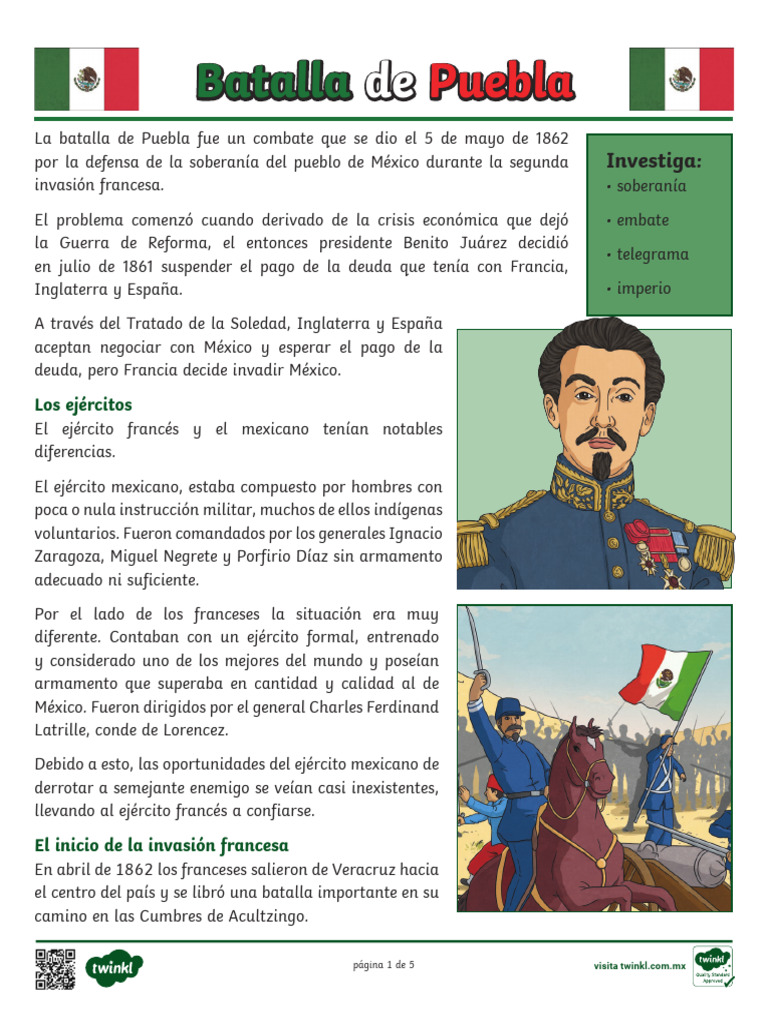 Sa DF 1681156791 Lectura Batalla de Puebla Ver 2 | PDF | Relaciones ...
