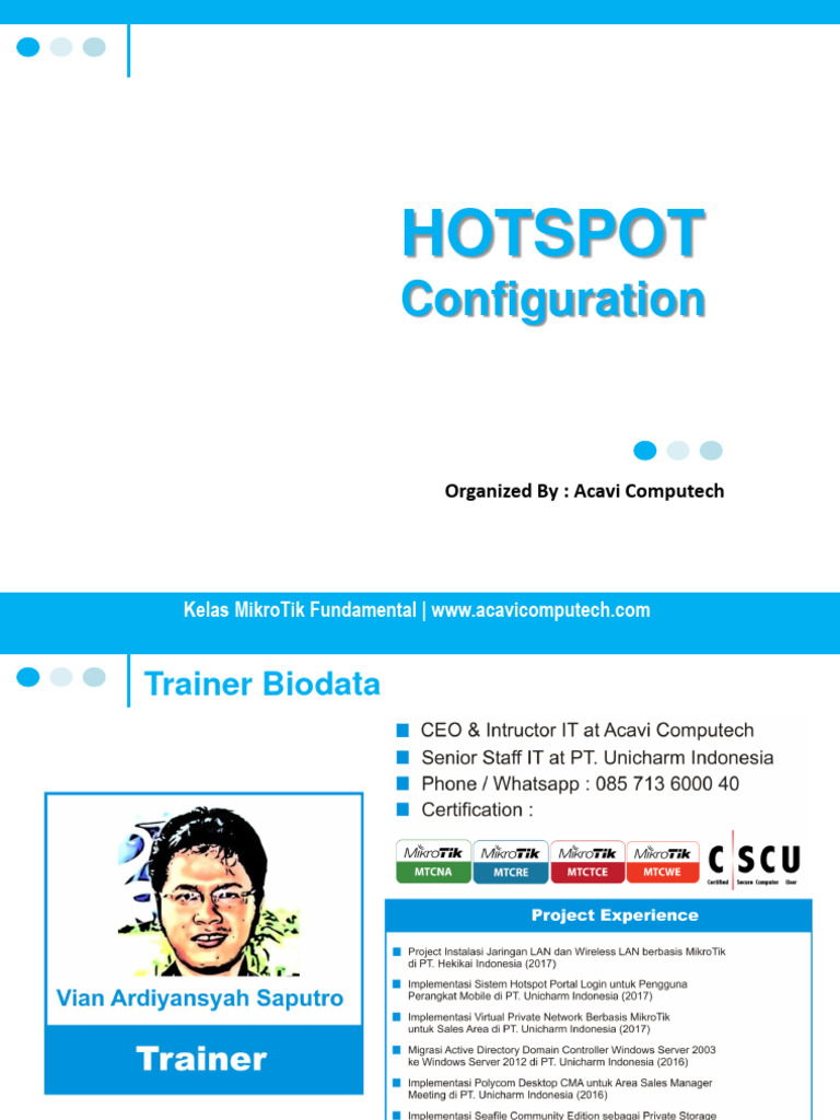 Lesson 7 - MikroTik Hostpot | PDF | Bisnis | Teknologi & Rekayasa