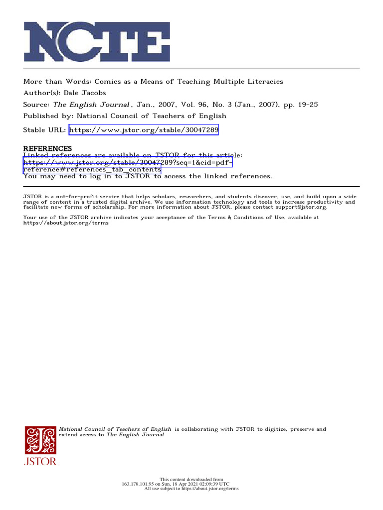 Artículo - Dale Jacobs - More Than Words Comics As A Means of Teaching ...