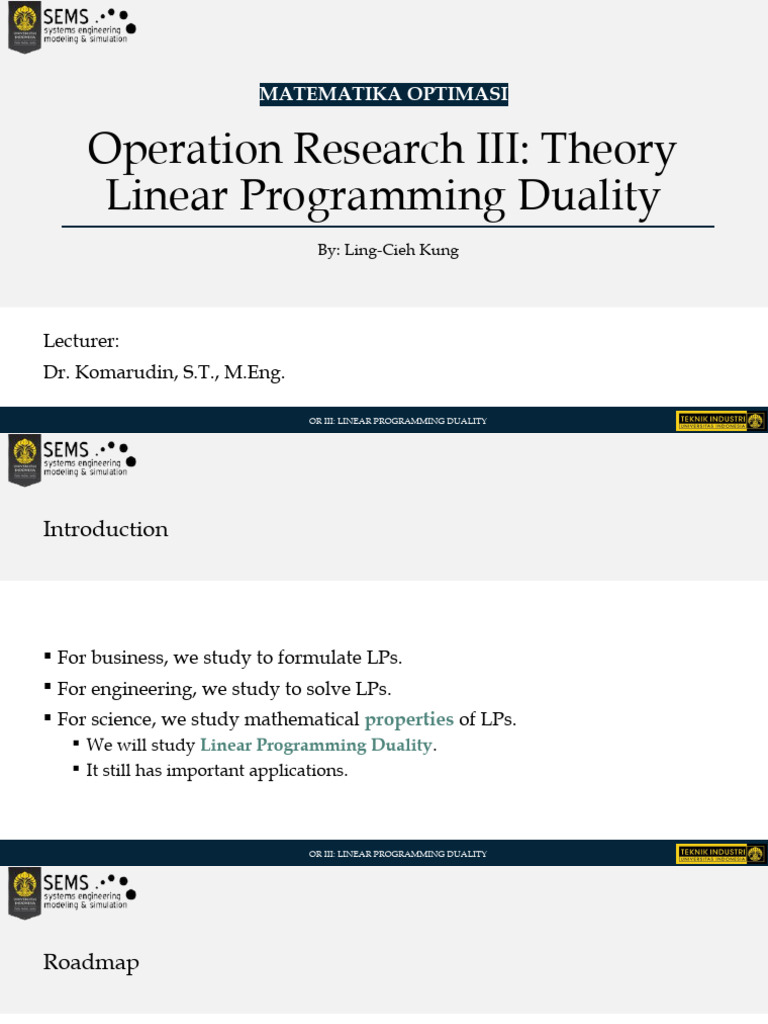 OR3 02 LPduality | PDF | Linear Programming | Mathematical Analysis
