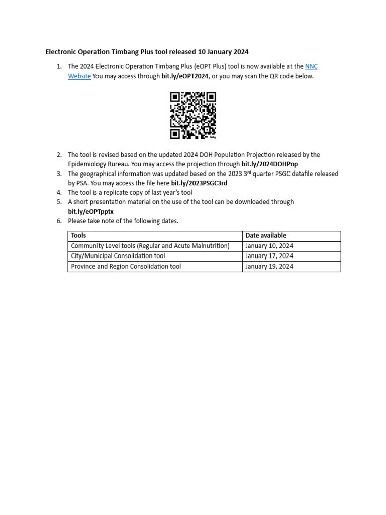 Technical Notes - eOPT Plus Tool - 20240109 | PDF