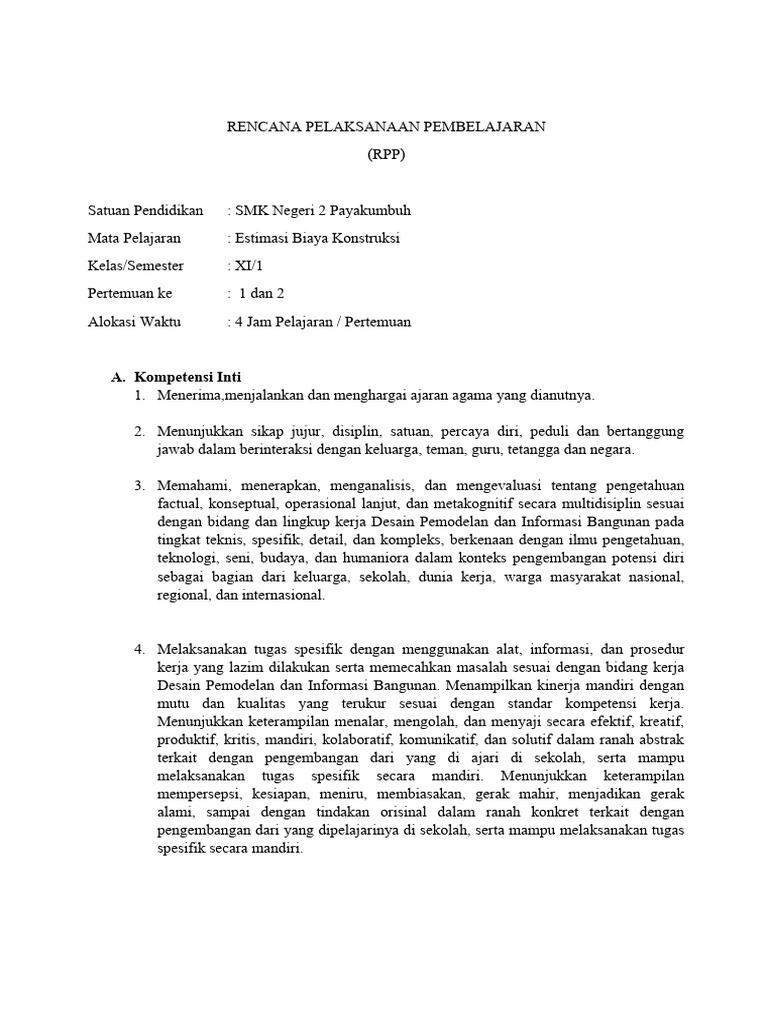 Dea Irma Dwi Yani RPP Dan Materi 1 Dan 2 | PDF