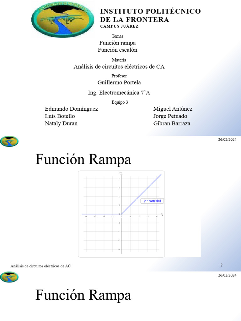 Funcion Rampa | PDF | Análisis de red (circuitos eléctricos) | Ingeniería